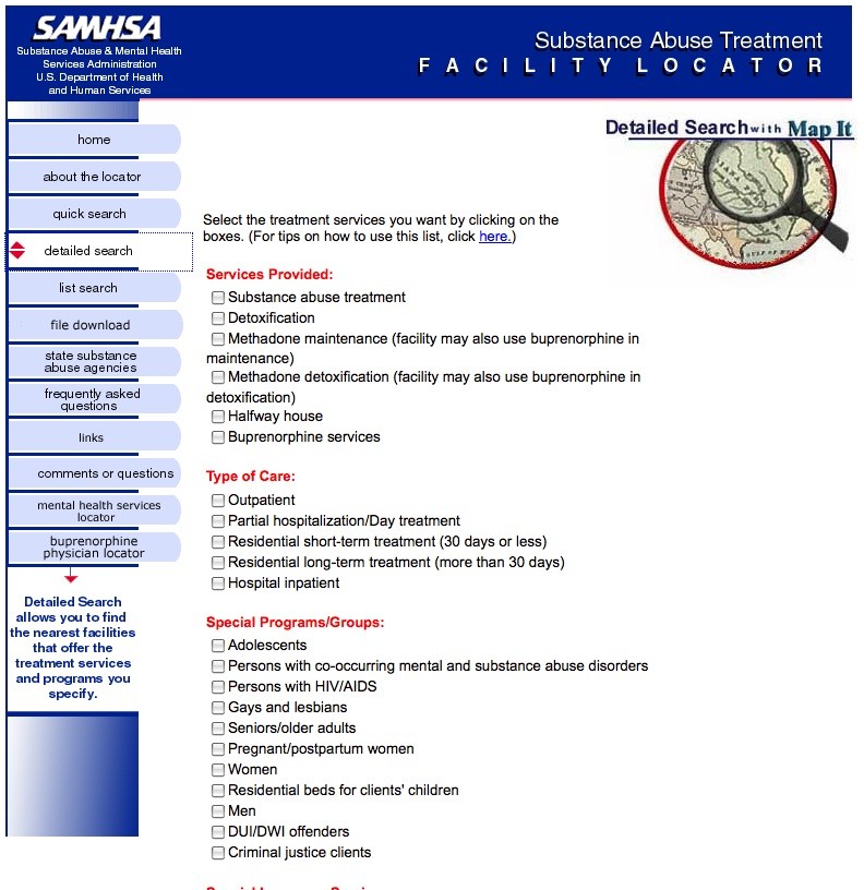 Substance Abuse Treatment Facility Locator – United Resource Connection